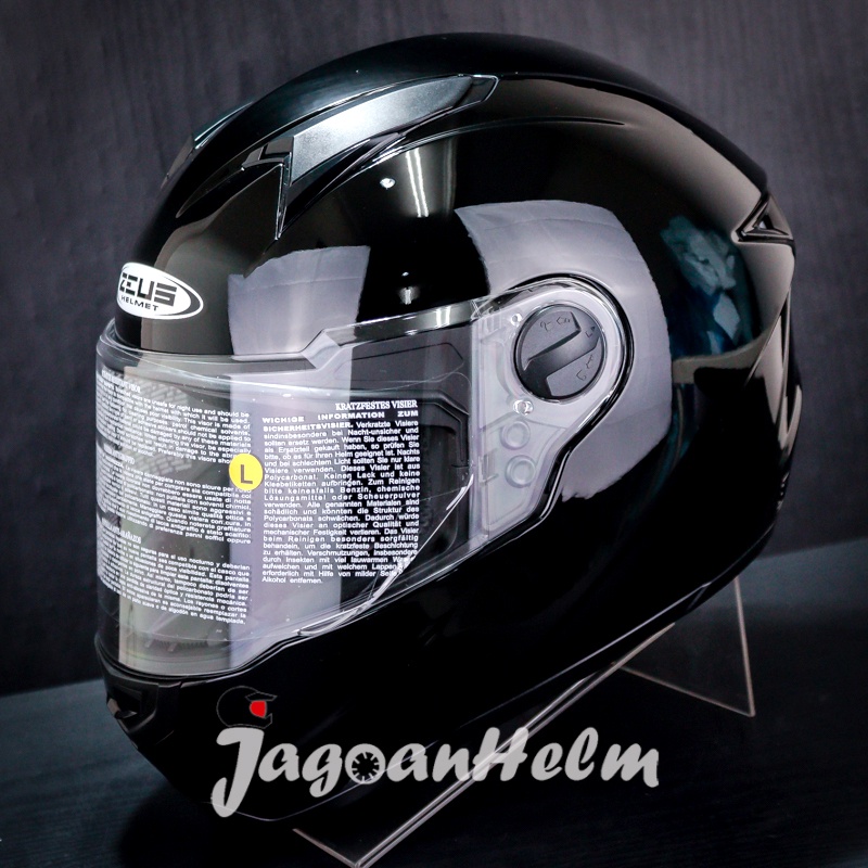 Jual ZEUS HELM ZS811C FLAT SOLID | BLACK GLOSSY | ZS 811C FREE SMOKE ...