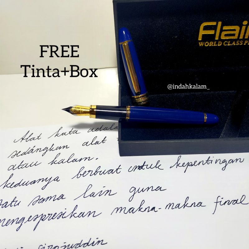 Jual [LANGKA] Fountain Pen Flair Blue Set Nib Box Pulpen Klasik ...