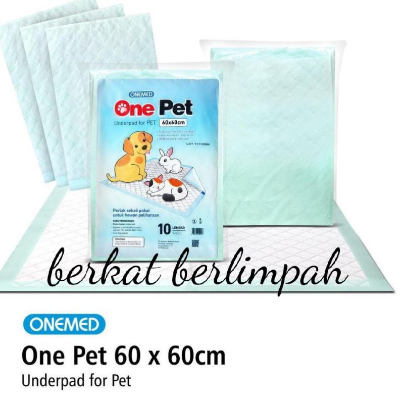 Jual Underpad One Pet 60x60cm 10 pcs / Alas Perlak Sekali Pakai Hewan ...