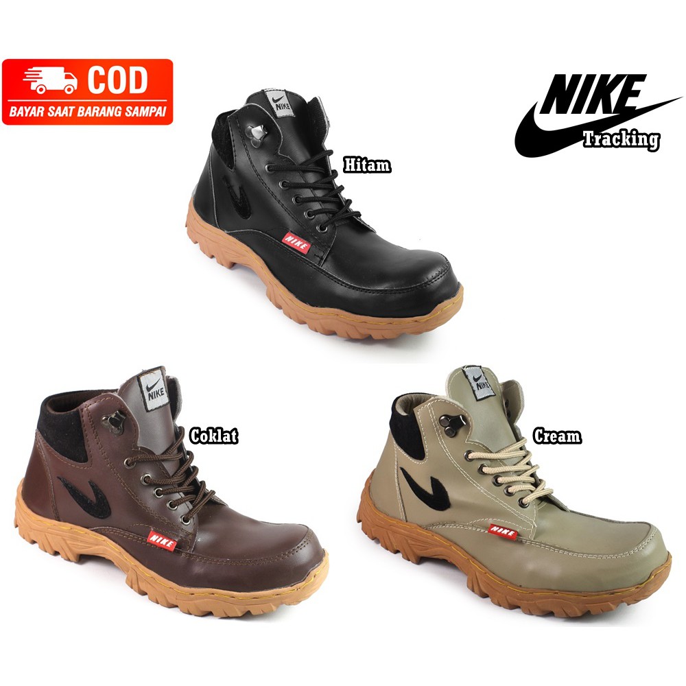 Jual MS - Sepatu Gunung Boots Safety Pria Nike TRACKING Bots Ujung Besi ...