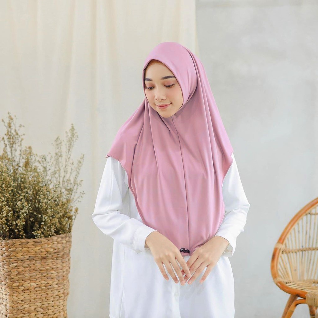 Jual Hijab Bergo Malay Jersey Jilbab Kerudung Instan Khimar Hasna Syria Basic Daily Instant Non ...