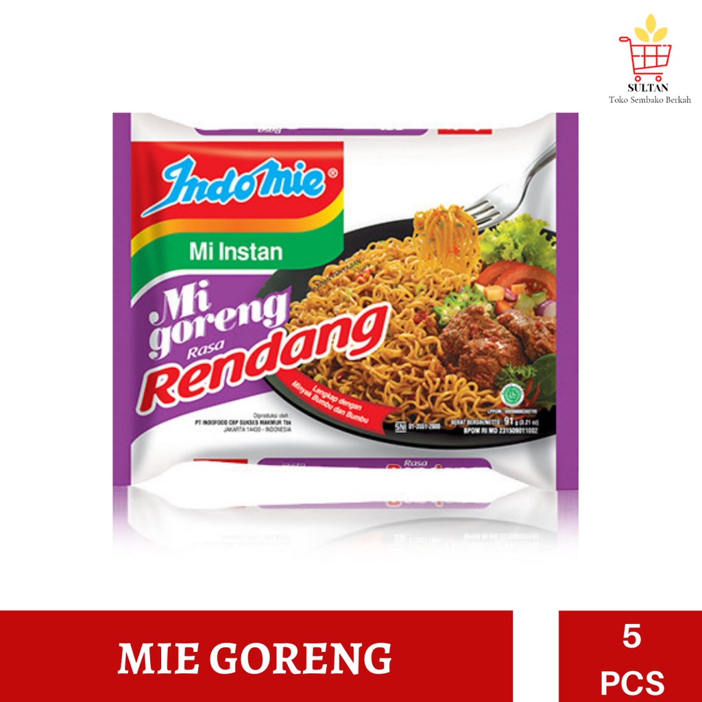 Jual 5 Pcs - Indomie Goreng Rendang - indomie rasa baru - mie goreng ...