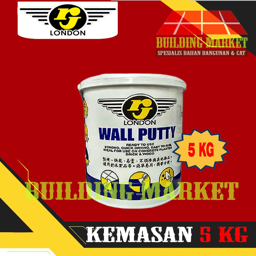 Jual DEMPUL TEMBOK WALL PUTTY PLAMIR PLAMUR TEMBOK RJ 5 KG | Shopee ...