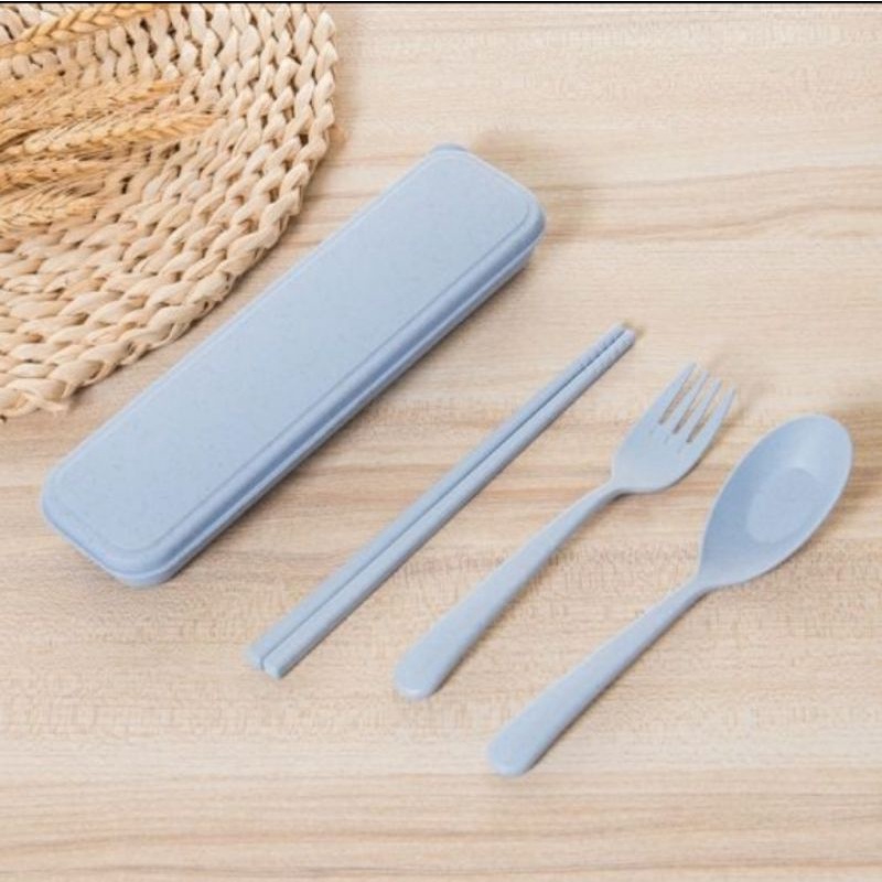 Jual Sendok Set Garpu Sumpit sendok Jerami Plus kotak Sendok | Shopee ...