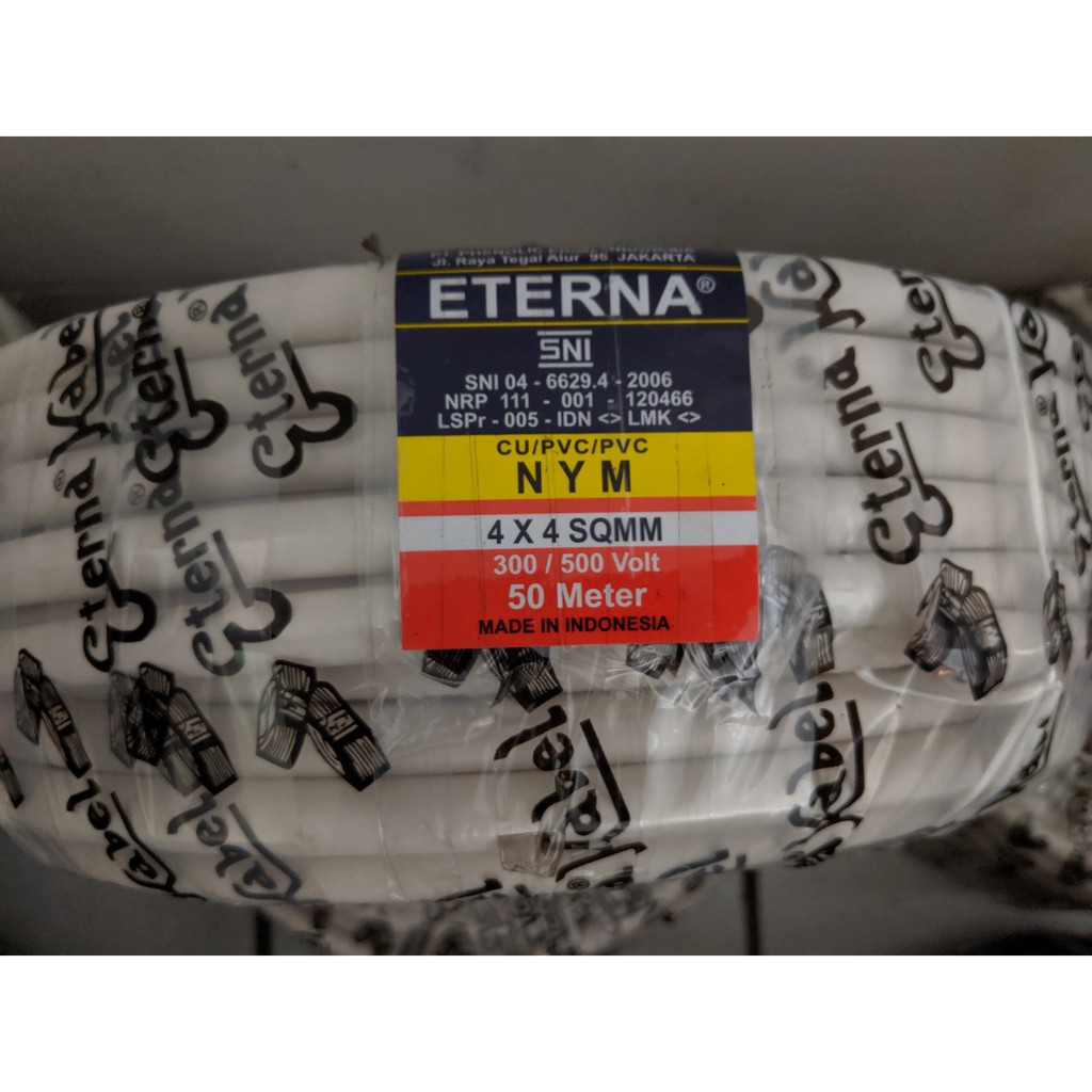 Jual Kabel Eterna NYM 4x4 mm2 50 meter / 4 x 4 sqmm 50 m roll / 50m | Shopee Indonesia