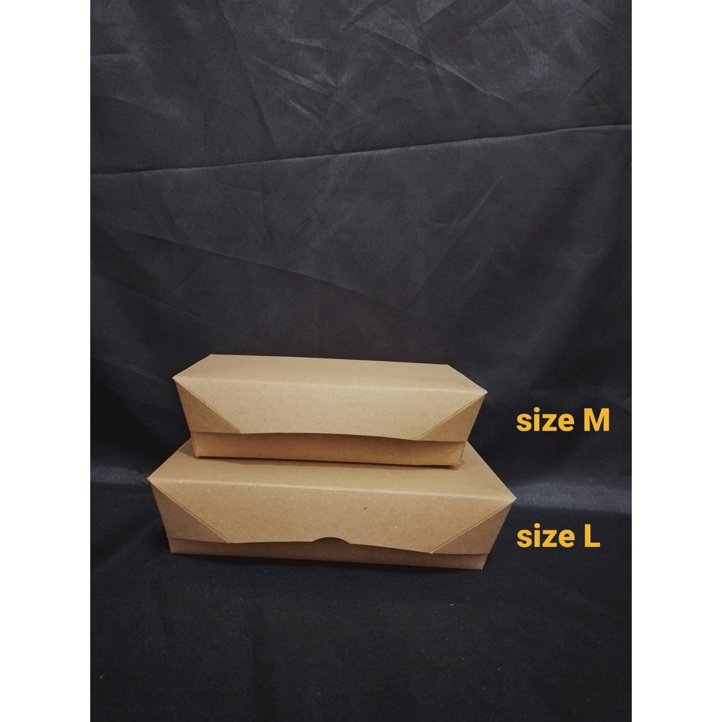 Jual LUNCH BOX RAKIT LAMINASI KRAFT SIZE M DAN L isi 50pcs | Shopee ...