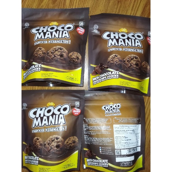 Jual Choco mania chocomania chips biskuit cookies kue 69 gram cokelat ...