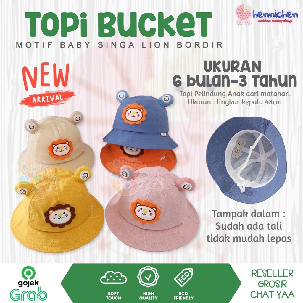 Jual TOPI BABY BUCKET HAT BABY SINGA LION BORDIR TOPI BUCKET ANAK LUCU ...