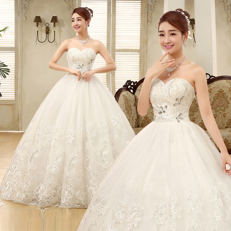 Jual Gaun Pengantin Maxi Renda Berlian Putih Payet White Lace Diamond ...