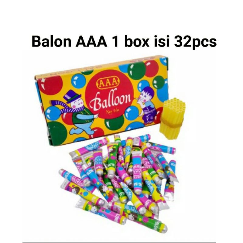 Jual Balloon AAA isi 32 pcs Balon mainan anak jadul balon tiup | Shopee ...
