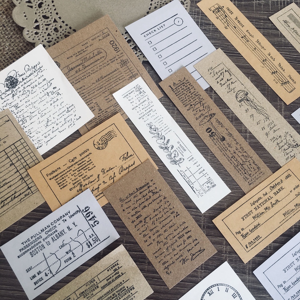 Jual 19 pcs Variasi Mini Paper Vintage Kertas Scrapbook Journal by ...