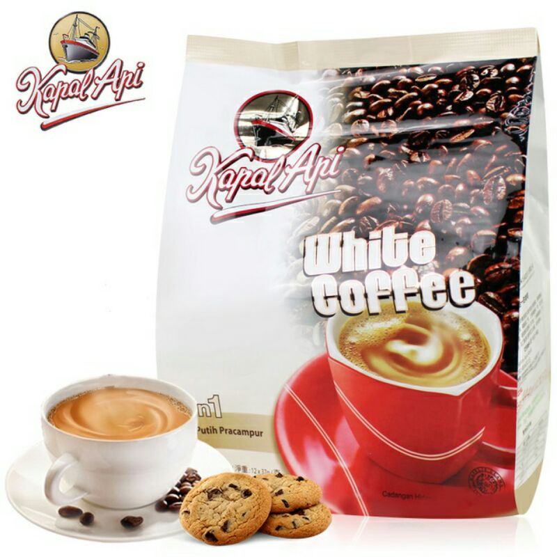 Jual KOPI KAPAL API White Coffee 3in1 Bag - 12's x @37gr | Shopee Indonesia
