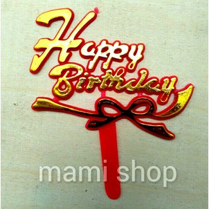 Jual Topper hiasan Kue Tart / Topper Cake Happy Birthday Pita ...