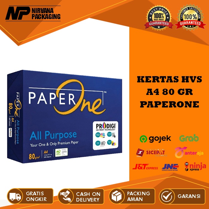 Jual KERTAS HVS A4 PAPERONE PAPER ONE 80GR - 80 GR PRINT FOTOCOPY 1 RIM | Shopee Indonesia