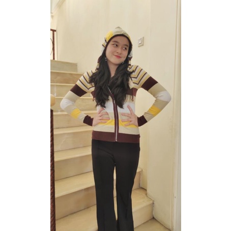 Jual Jaket rajutan warna kuning cokelat (all size) | Shopee Indonesia