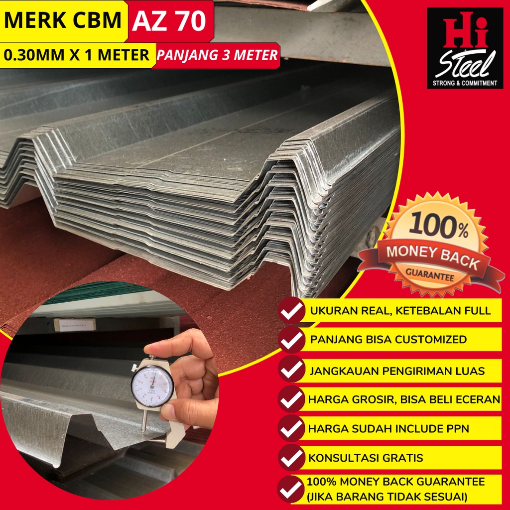 Jual Atap Spandek CBM 0.30mm X 1m X 3m | Shopee Indonesia