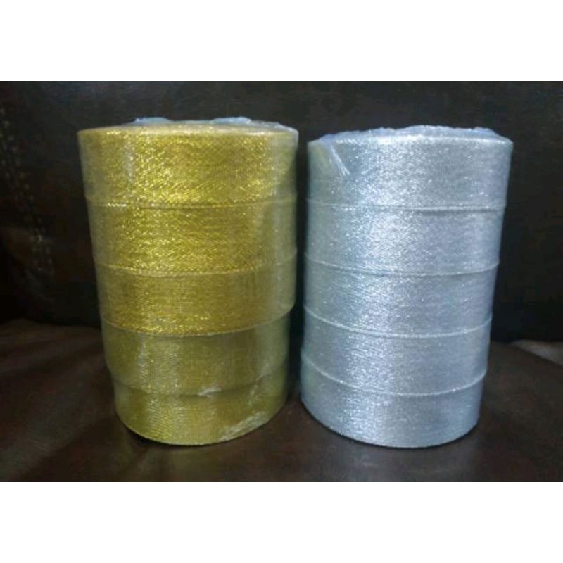 Jual Pita Mas Perak Ukuran 1 inch 25 yard | Shopee Indonesia