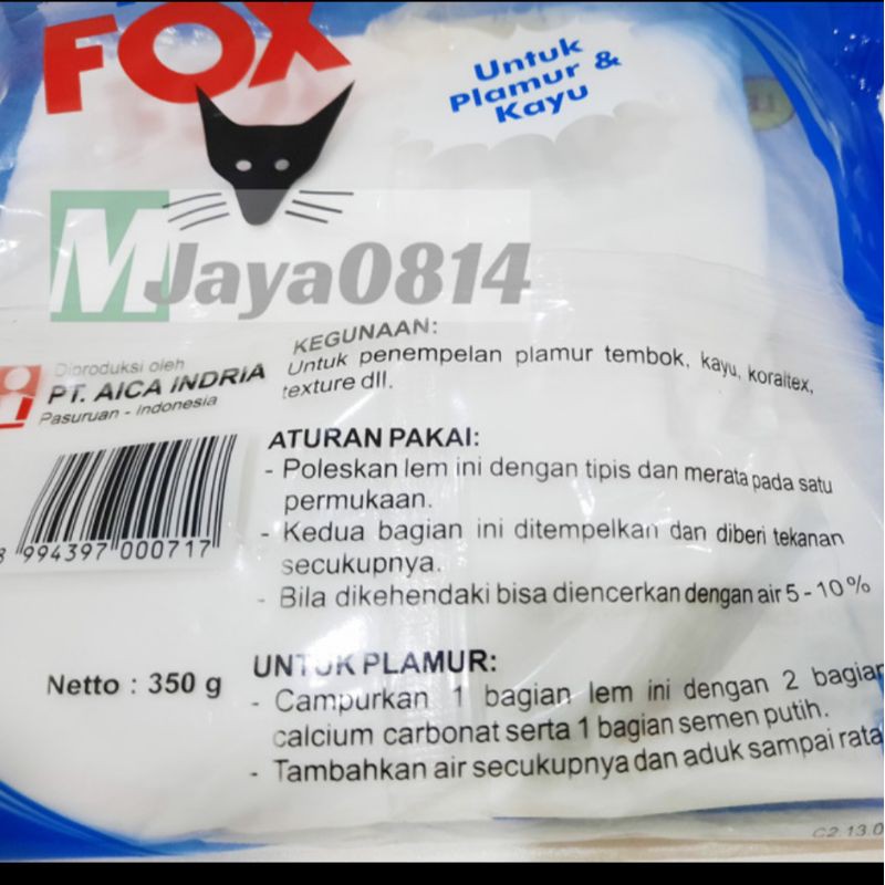 Jual lem kayu fox putih pvc bks 350gr | Shopee Indonesia