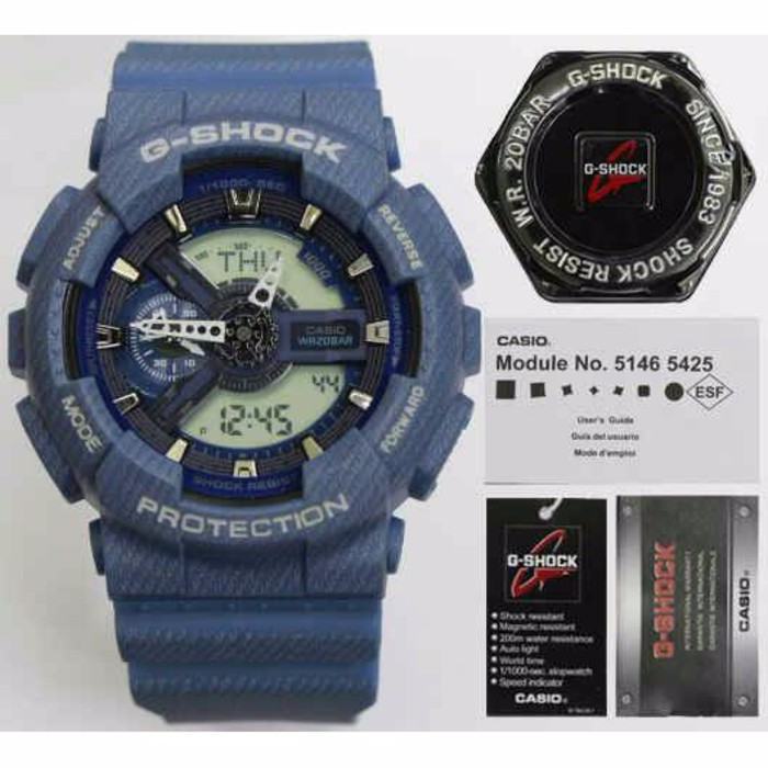 Jual Jam Tangan Pria G Shock / G-Shock / GShock GA-110 Blue Denim Ori ...