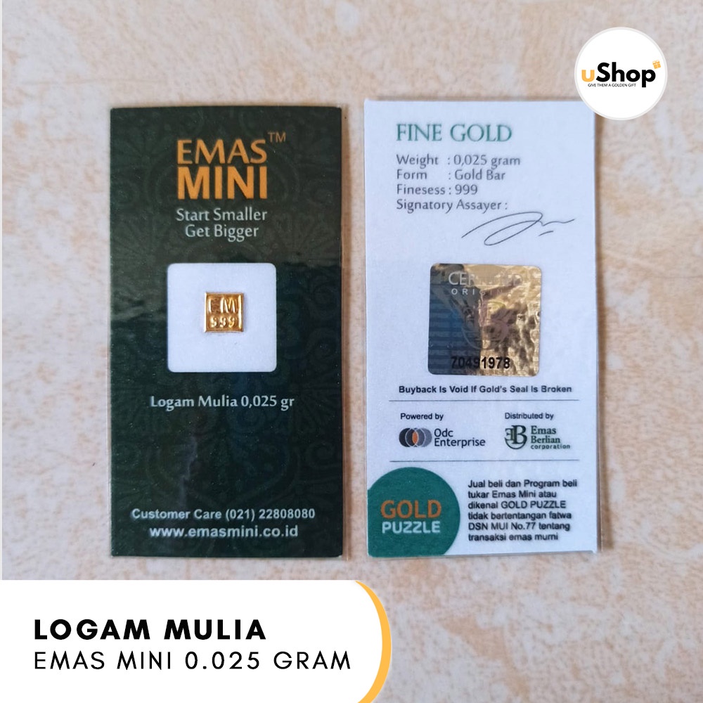 Jual Logam Mulia Emas Mini 0.025 gram | Shopee Indonesia