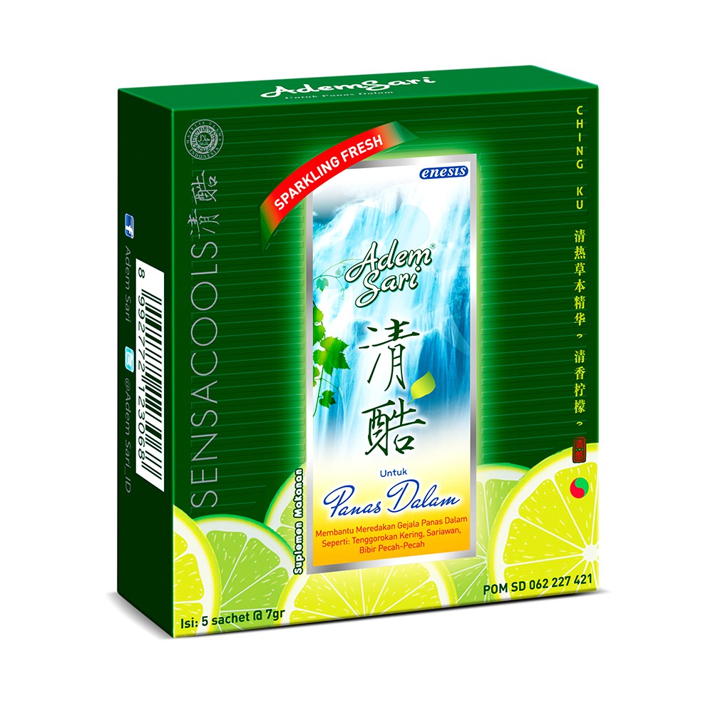 Jual Adem Sari Box Isi 5 Sachet @ 7 gr / Obat Panas Dalam / Minuman ...