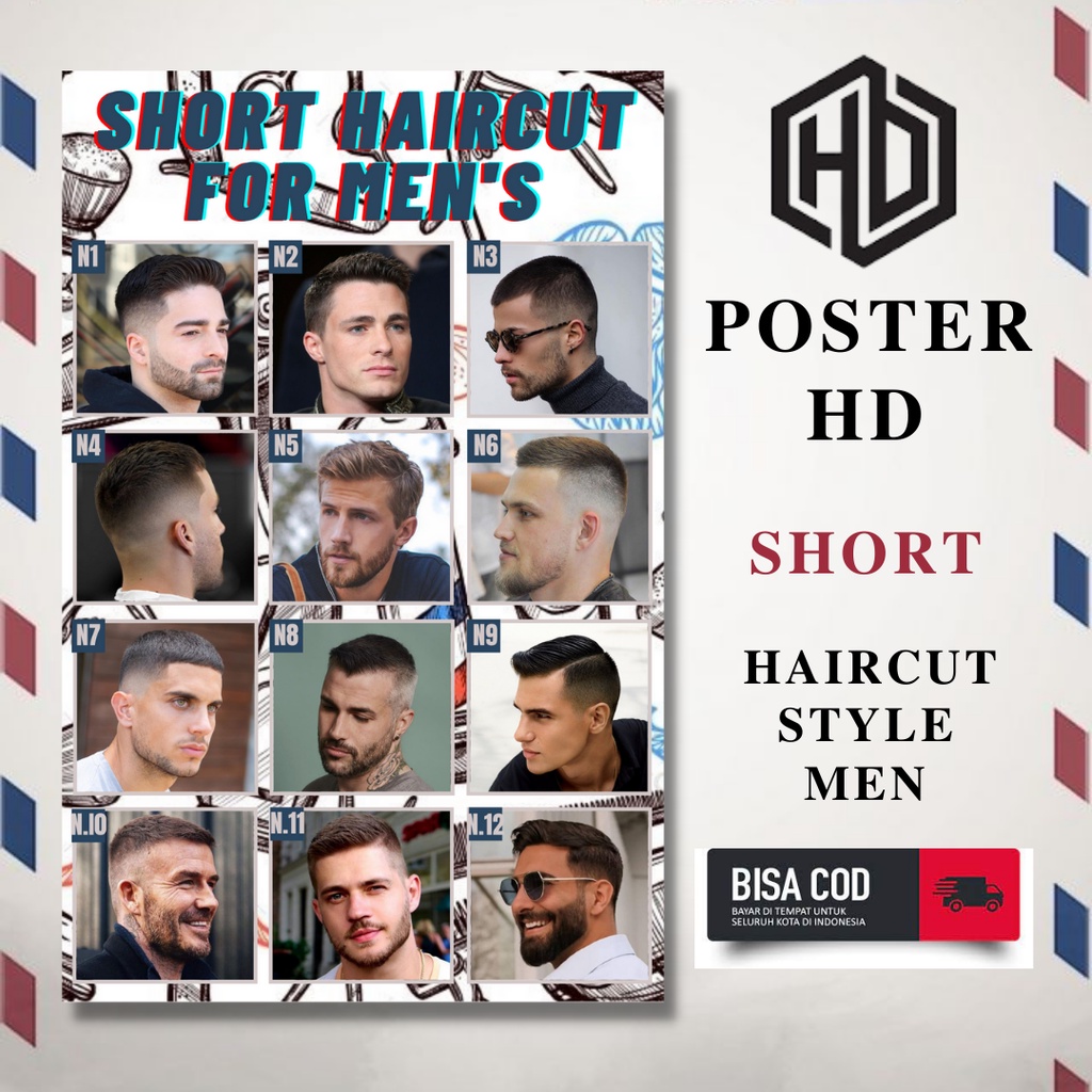 Jual POSTER HD - poster pangkas rambut pria 2022 model SHORT HAIRCUT ...