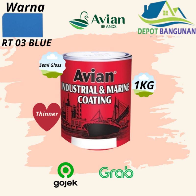 Jual Cat Avian Anti Fouling / Cat Industri Dan Pelapis Kapal Warna White 1 KG | Shopee Indonesia