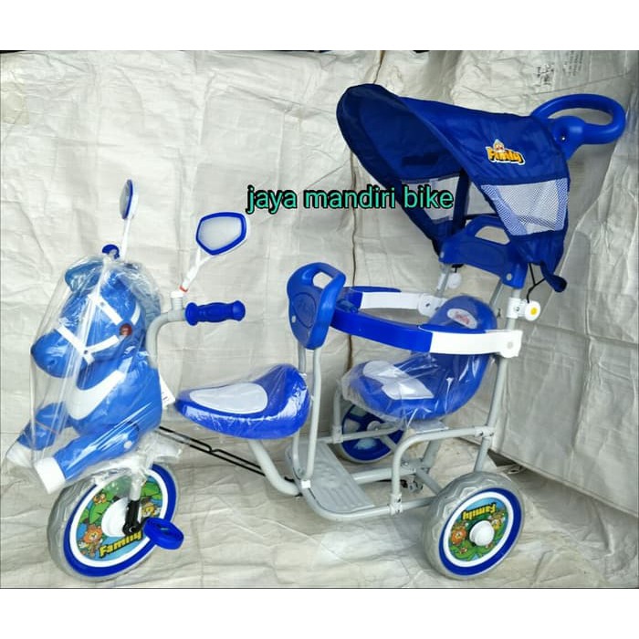 Jual Sepeda anak roda 3 family boncengan ( 2 kursi) geser foto | Shopee ...