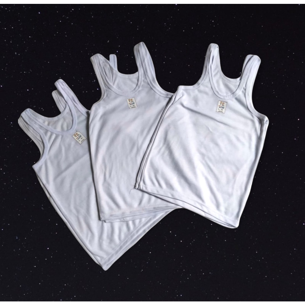 Jual TERLARIS!!! 6 PCS SINGLET PUTIH JUMBO USIA 7 TAHUN - 14 TAHUN ...
