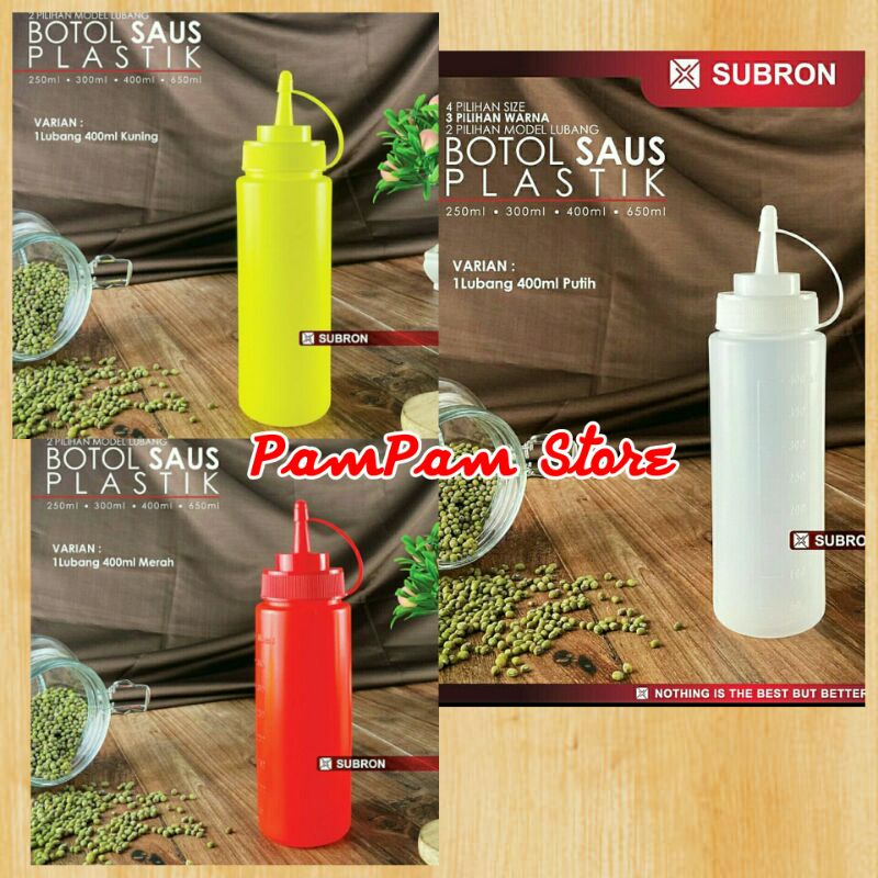 Jual BOTOL SAOS PLASTIK SUBRON 400 ML | Shopee Indonesia