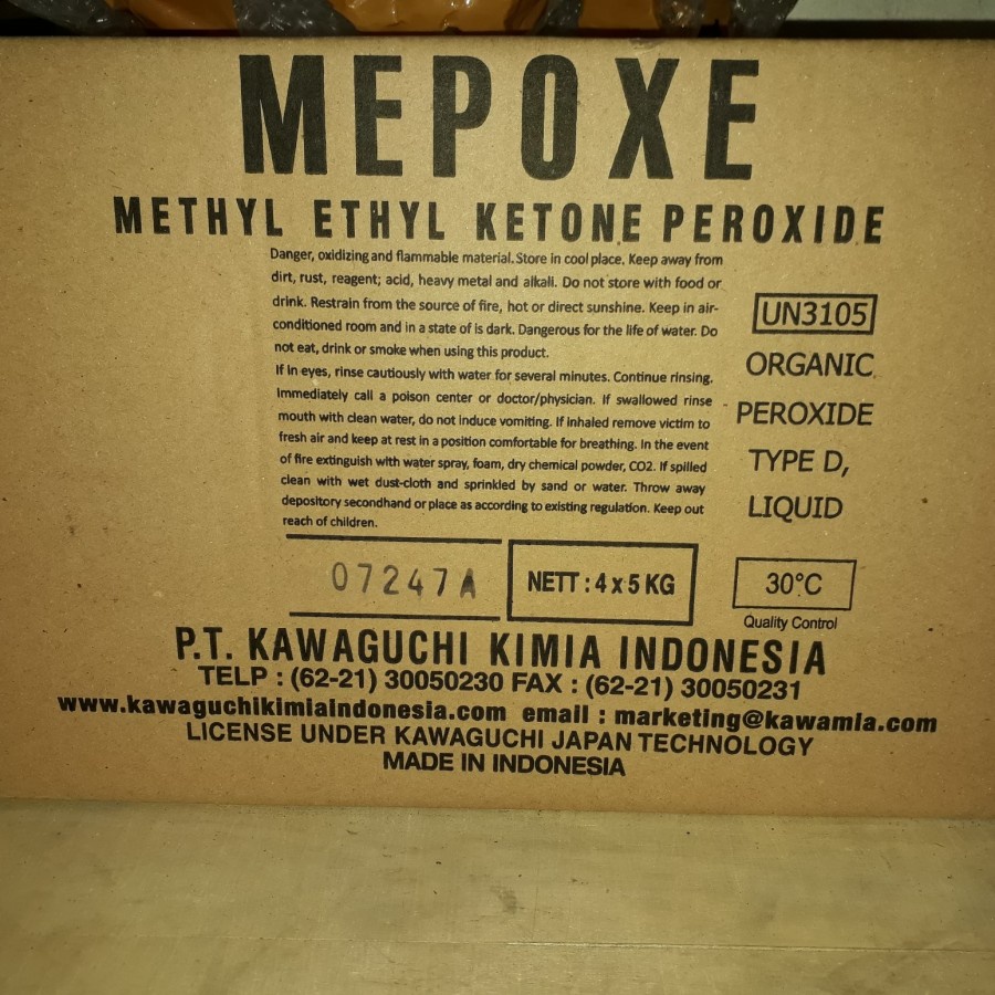 Jual KATALIS MEPOXE 1 DUS 20KG / pengeras resin | Shopee Indonesia