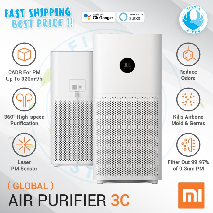 Jual Ready - Xiaomi Mi Mijia Air Purifier 3C True Hepa Filter Global ...
