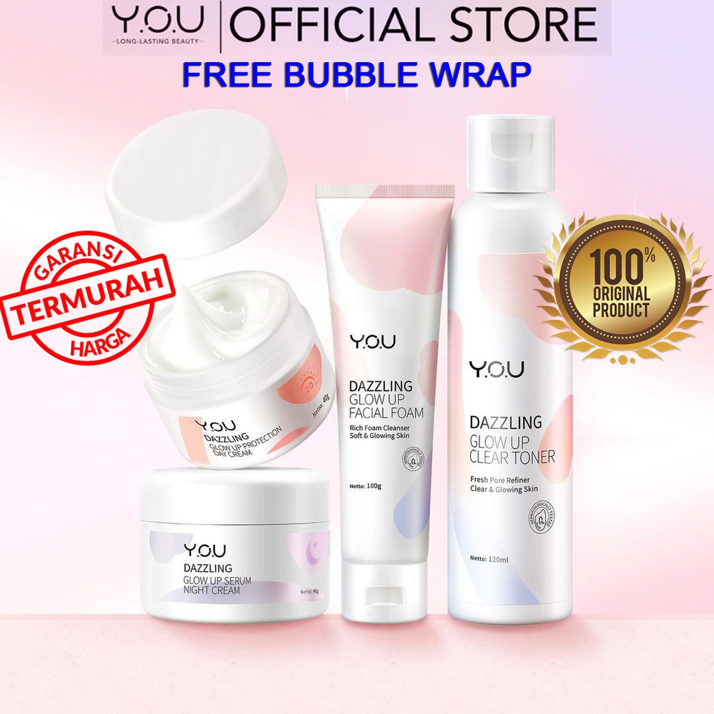 Jual PAKET 3 in 1 SKINCARE Y.O.U THE DAZZLING GLOW UP SERIES YOU SANDRA DEWI SERUM VIRAL Shopee Indonesia