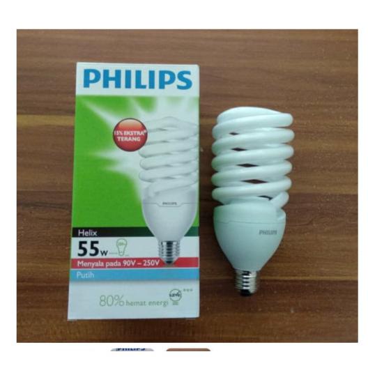 Jual Buruan Serbu] Philips Tornado Helix 55W Putih E27 6500K Spiral 55Watt 55 W Watt | Shopee ...