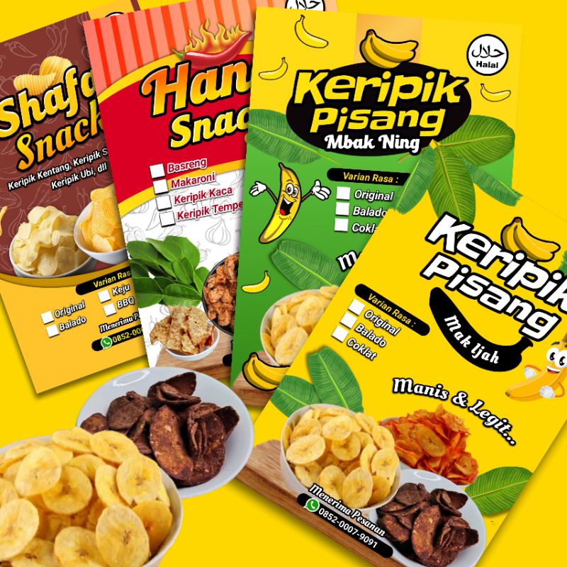 Jual ( minimal order 100 pcs ) Stiker Label Kemasan Stiker Jajanan ...