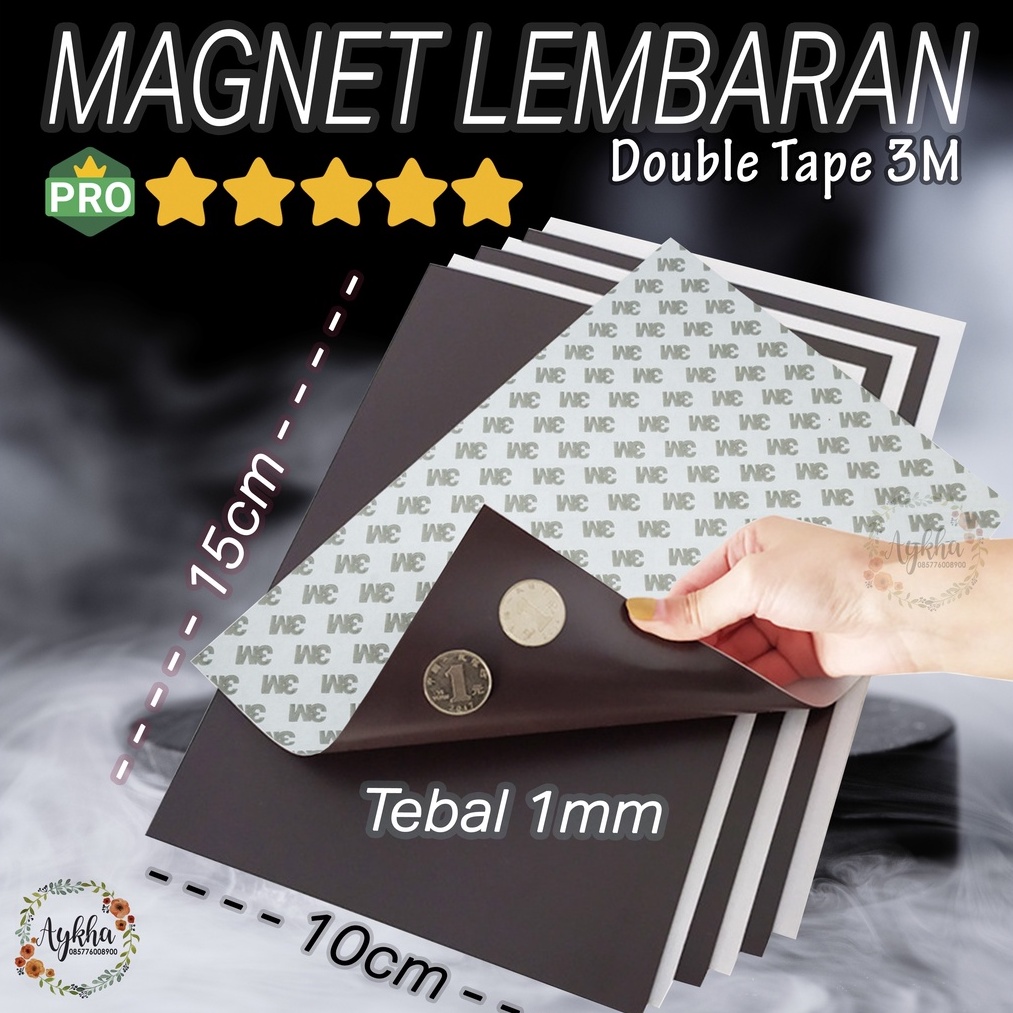 Jual MAGNET Sheet Lembaran Karet Tempelan Hiasan Kulkas Lem Double Tape 3M Tebal 1MM Size ...