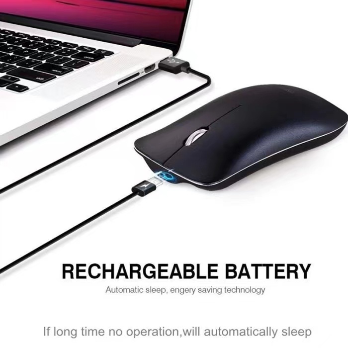 Jual Mouse Wireless Rechargeable / Mouse Silent Click USB POWER SAVING ...