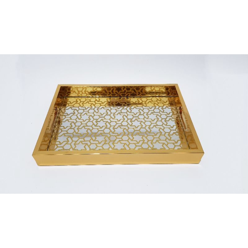 Jual Tray Gold Mirror Nampan Minuman Kotak Serving Tray Baki Nordic ...