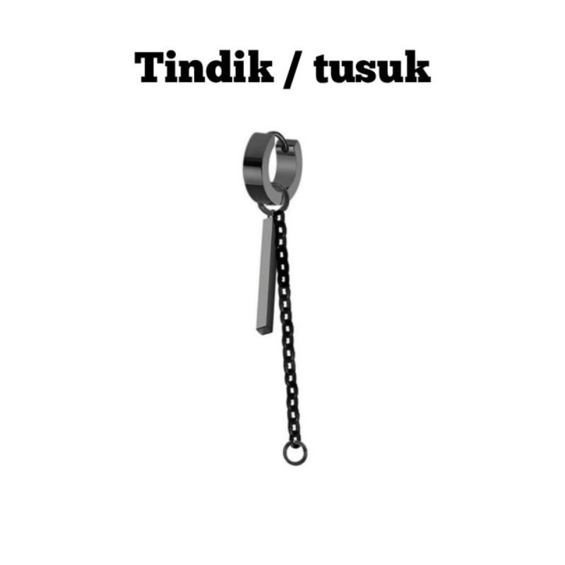 Jual ANTING KOREA HITAM TERBARU BTS TINDIK DAN JEPIT | Shopee Indonesia