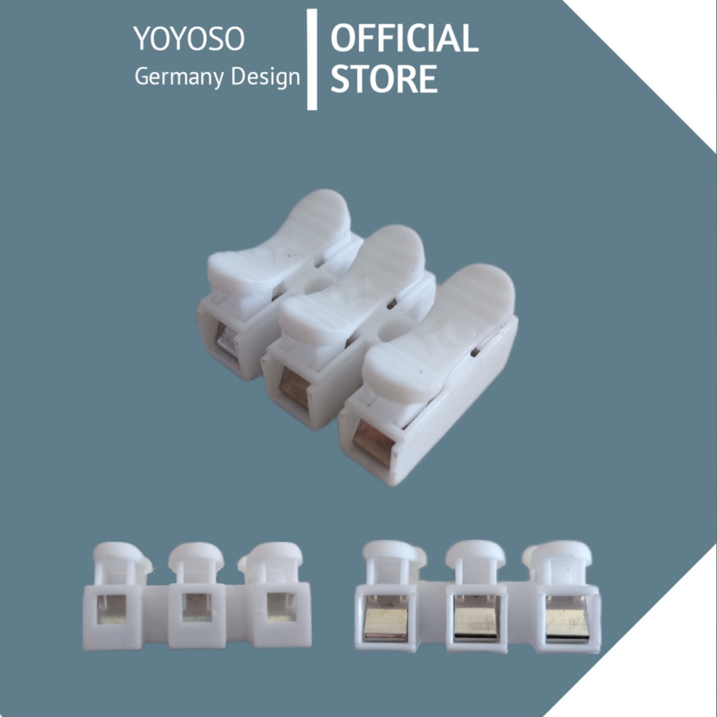 Jual Quick Cable Wire Conector 3 Clip Besar Terminal Sambungan kabel ...