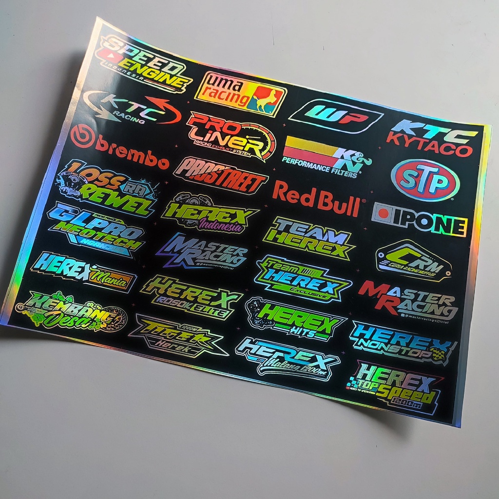 Jual stiker racing stiker motor balap stiker herex bahan hologram ...