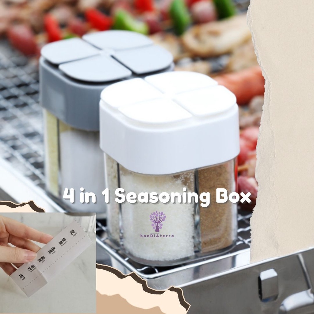 Jual Bandiaterra Kotak Bumbu Dapur 4 in 1 Plastik/4 in 1 Seasoning Box ...
