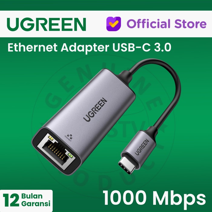 Jual UGREEN LAN Ethernet Adapter USB-C Gigabit 1Gbps Alloy - CM199 ...