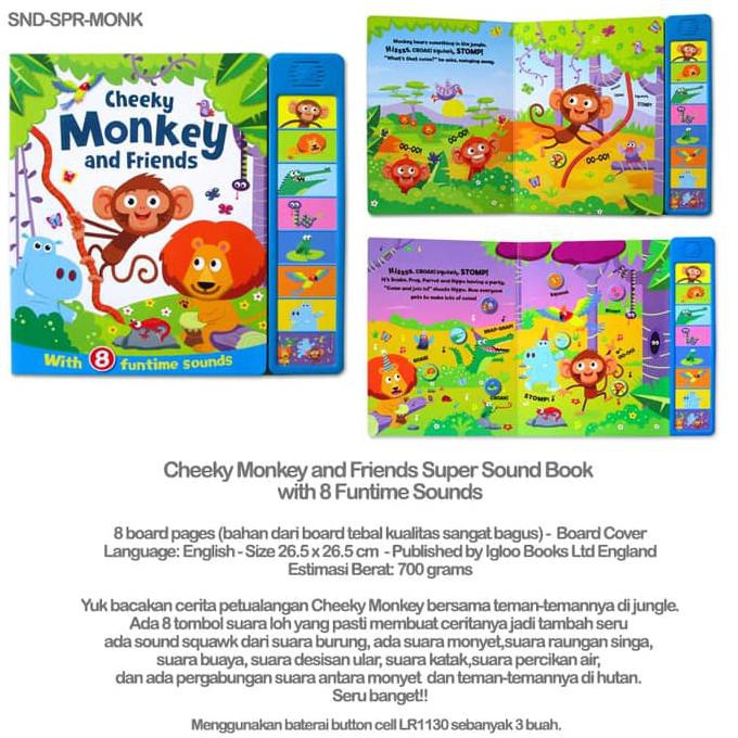 Jual Cheeky Monkey And Friends Super Sound Book With 8 Funtime Sounds | Shopee Indonesia
