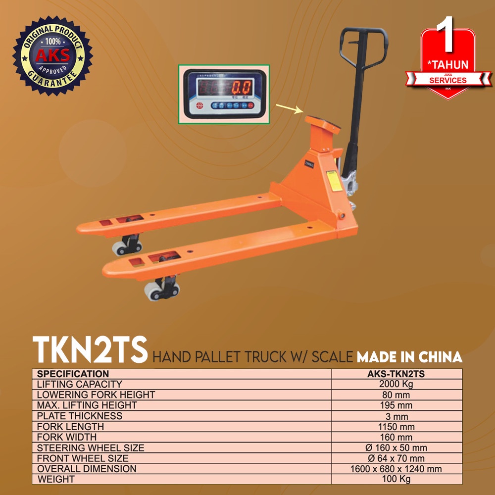 Jual Hand Pallet Stacker Lift 2 Ton Dengan Timbangan DIgital - TKN2TS ...