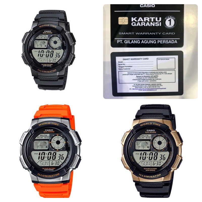 Jual jam tangan pria casio AE-1000W-1AVDF / AE-1000W-1A3VDF / AE-1000W- 4BVDF | Shopee Indonesia