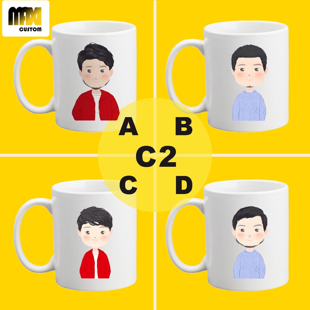 Jual Mug Gelas Avatar Lucu Custom Nama (COWOK) MUG STANDAR | Shopee ...