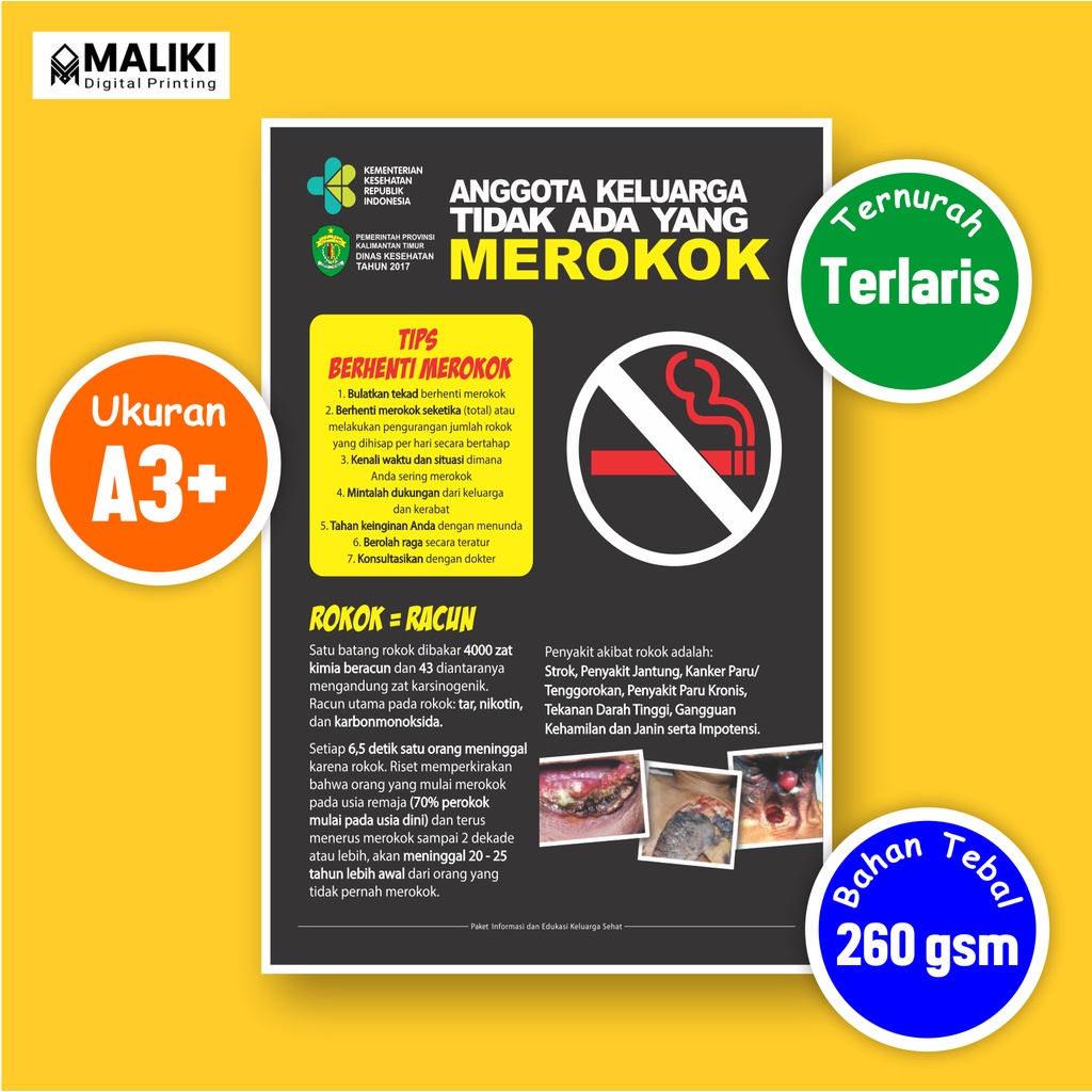 Jual Poster Kesehatan Anggota Keluarga Tidak Merokok Shopee Indonesia 