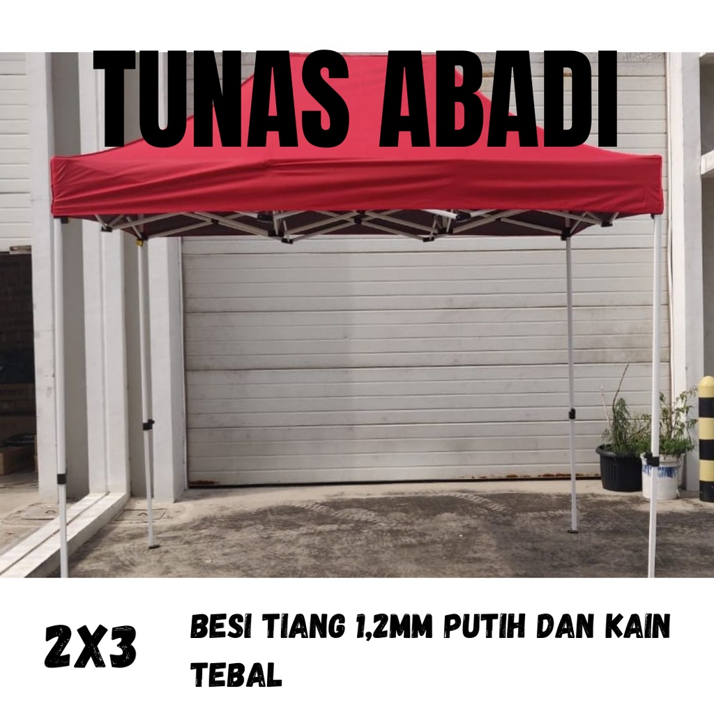 Jual Tenda Lipat Besi Putih 1,2mm Ukuran 2x3 + Atap Tebal Outdoor Tenda ...