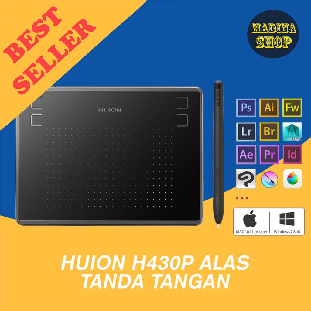 Jual HUION H430P H640P Digital tablets USB Signature Drawing Tablet OSU ...